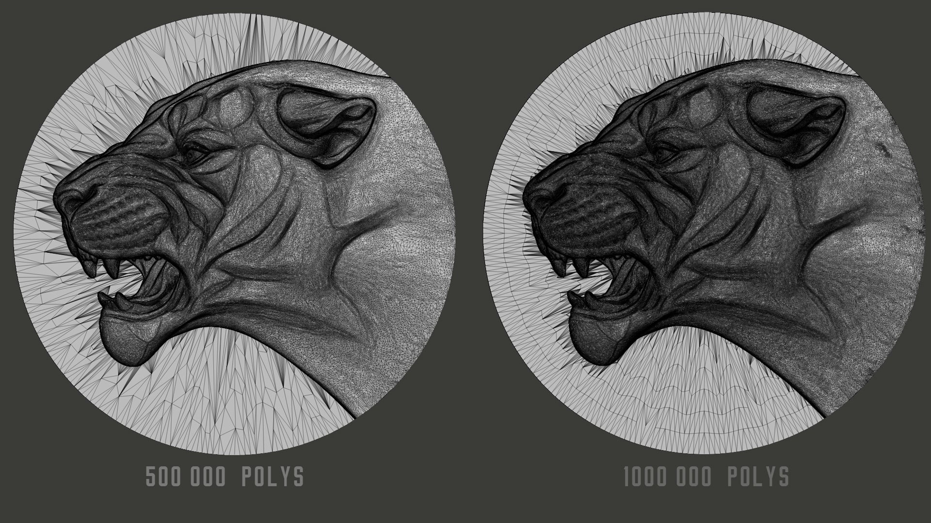 Angry Lioness Panther Head Bas-Relief 3D Model - TurboSquid 1897117