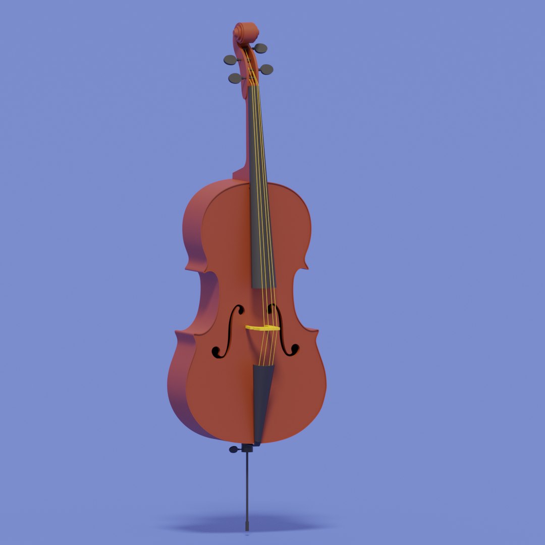 Cartoon Classic Cello Instrument Model - TurboSquid 2262945