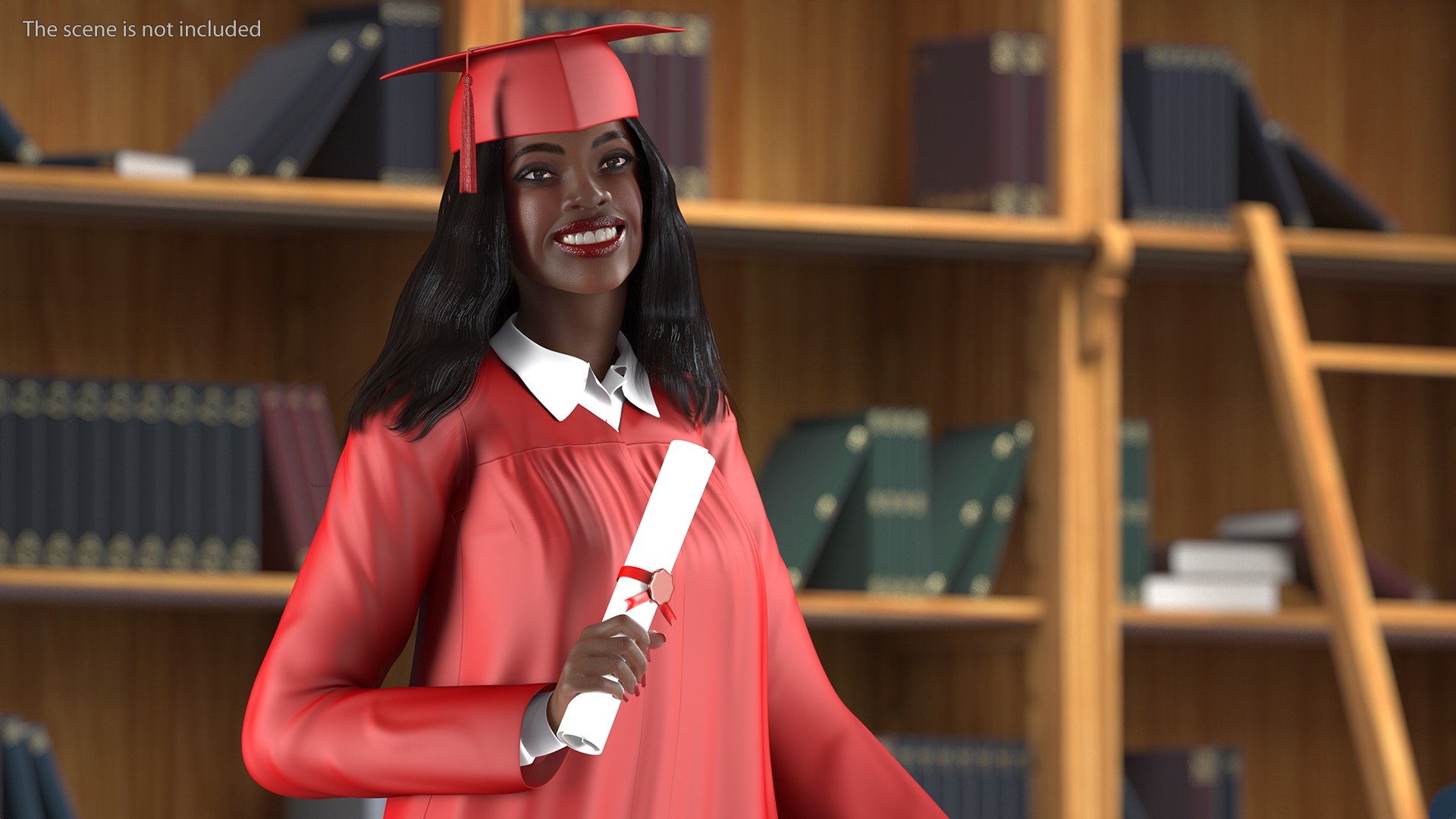 3D dark skin graduation gown model - TurboSquid 1670554