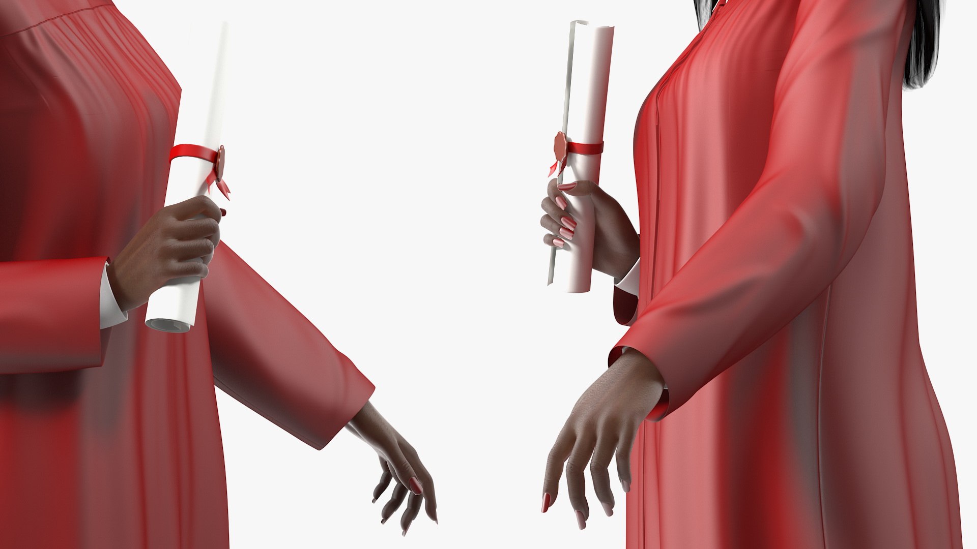 3D dark skin graduation gown model - TurboSquid 1670554