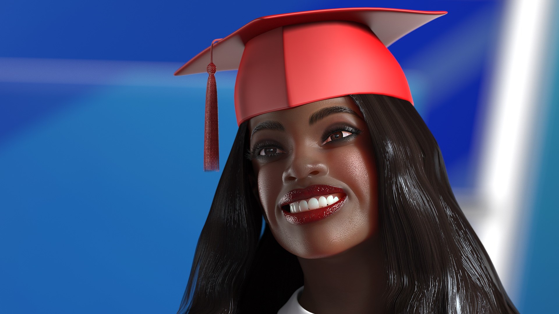 3D dark skin graduation gown model - TurboSquid 1670554