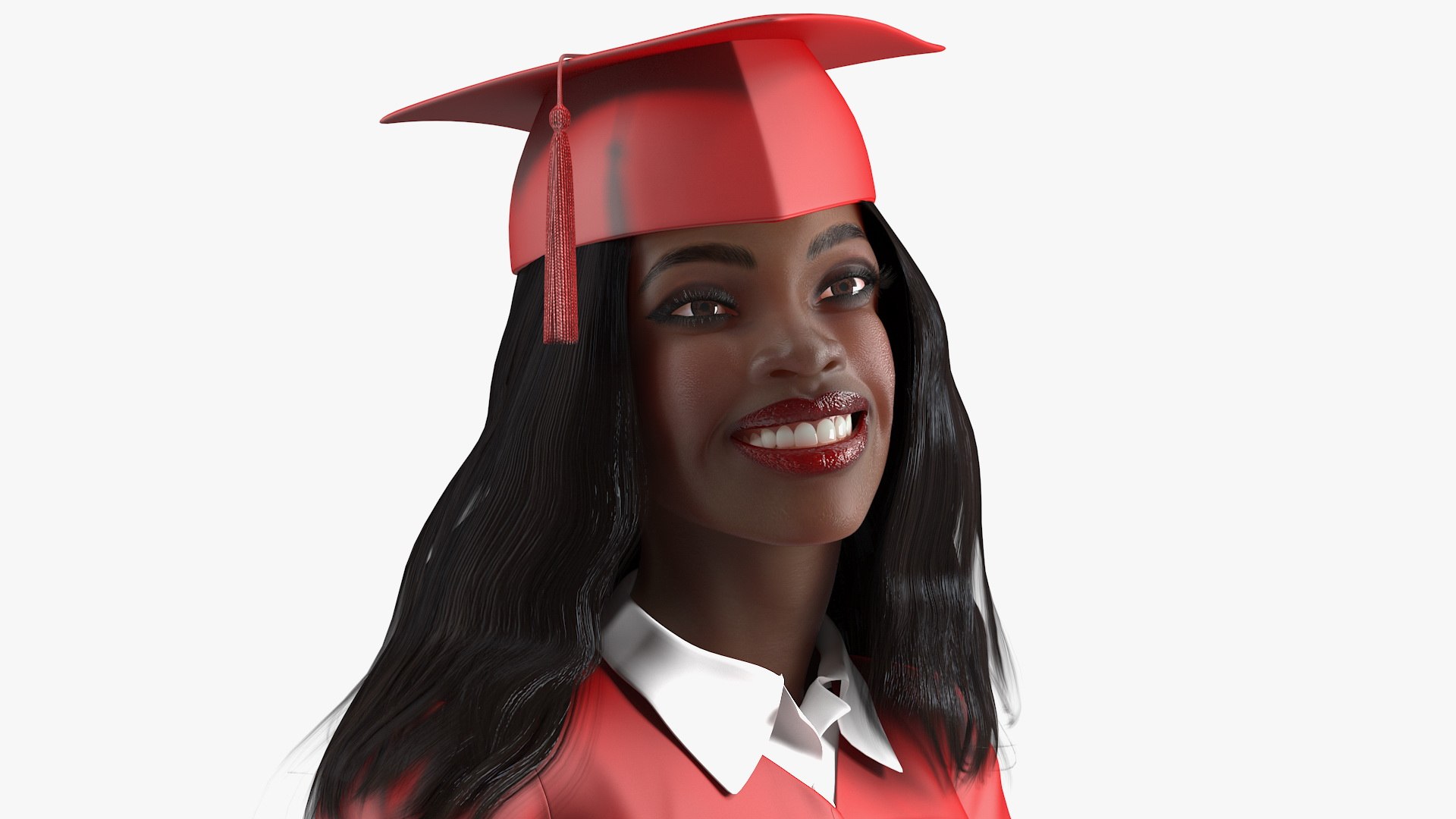 3D dark skin graduation gown model - TurboSquid 1670554
