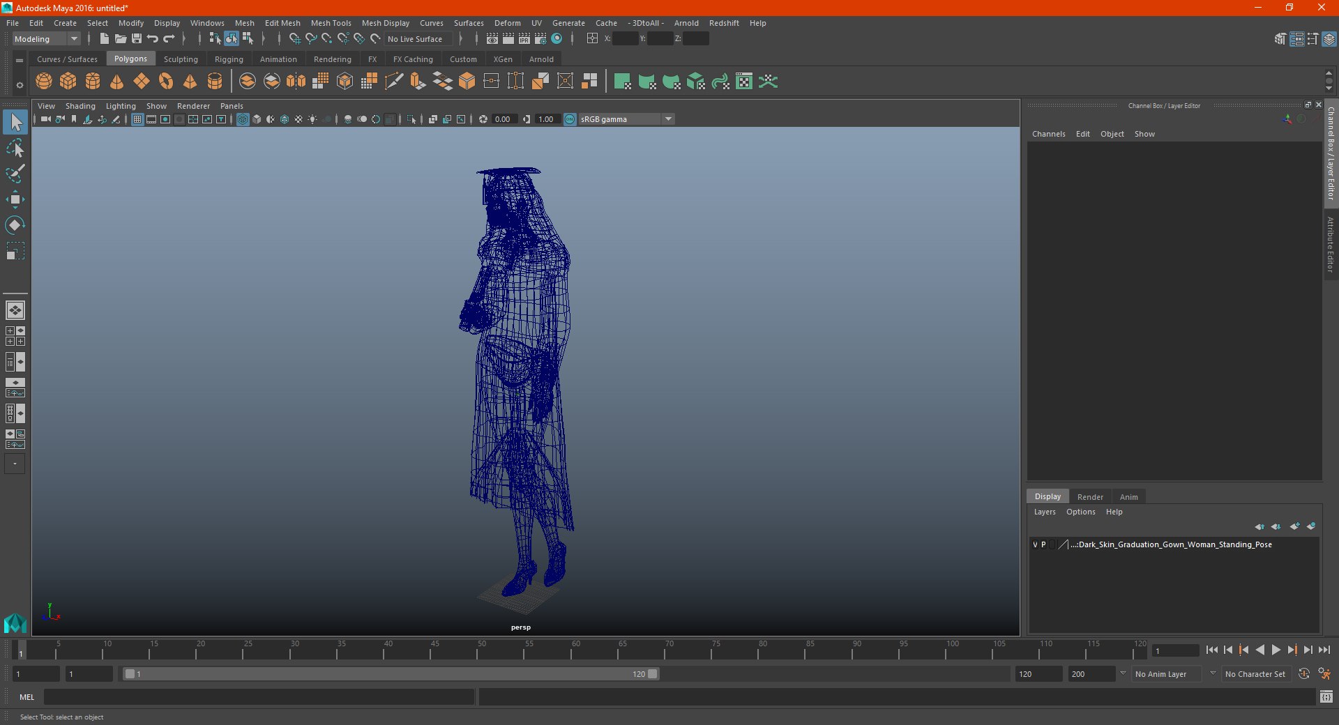 3D Dark Skin Graduation Gown Model - TurboSquid 1670554