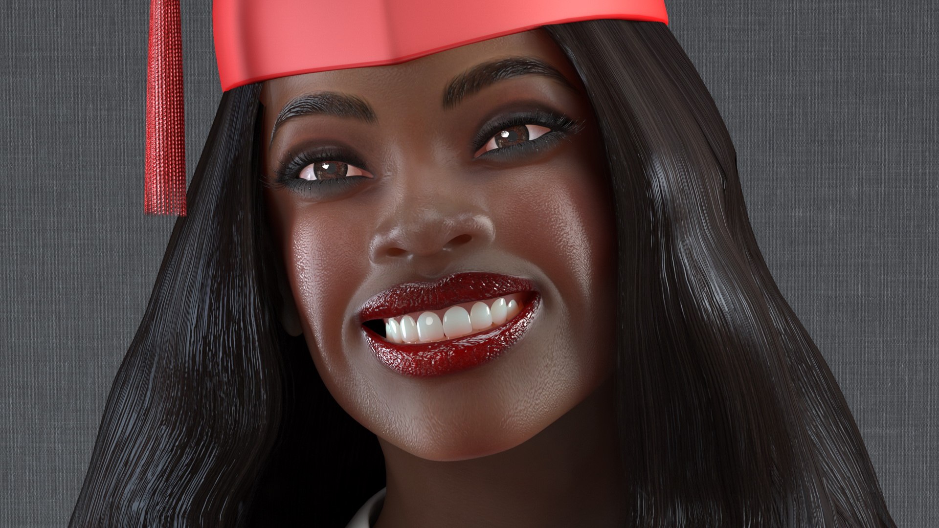 3D dark skin graduation gown model - TurboSquid 1670554
