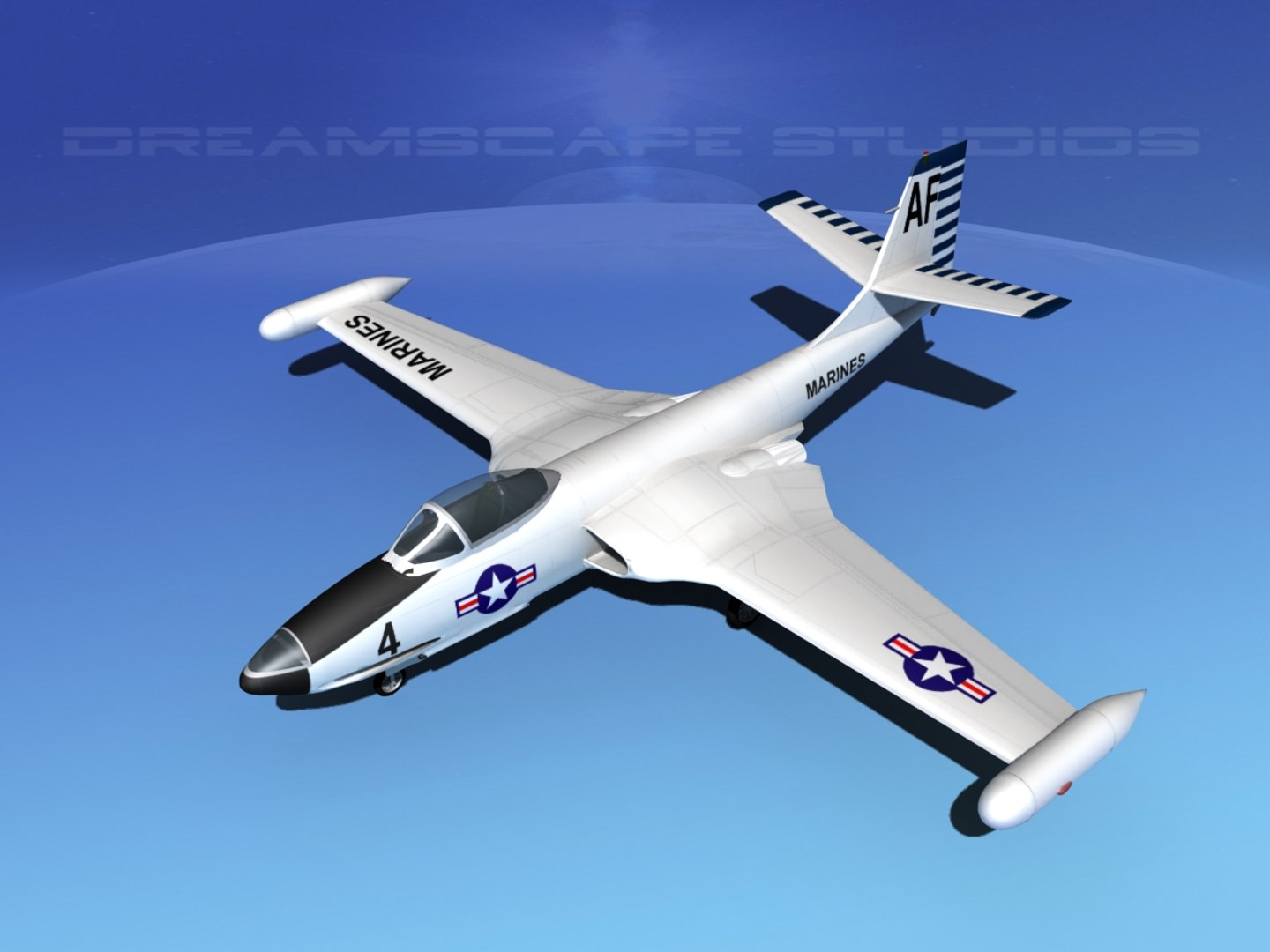 Korean F2h Banshee Jet Fighter 3d Lw