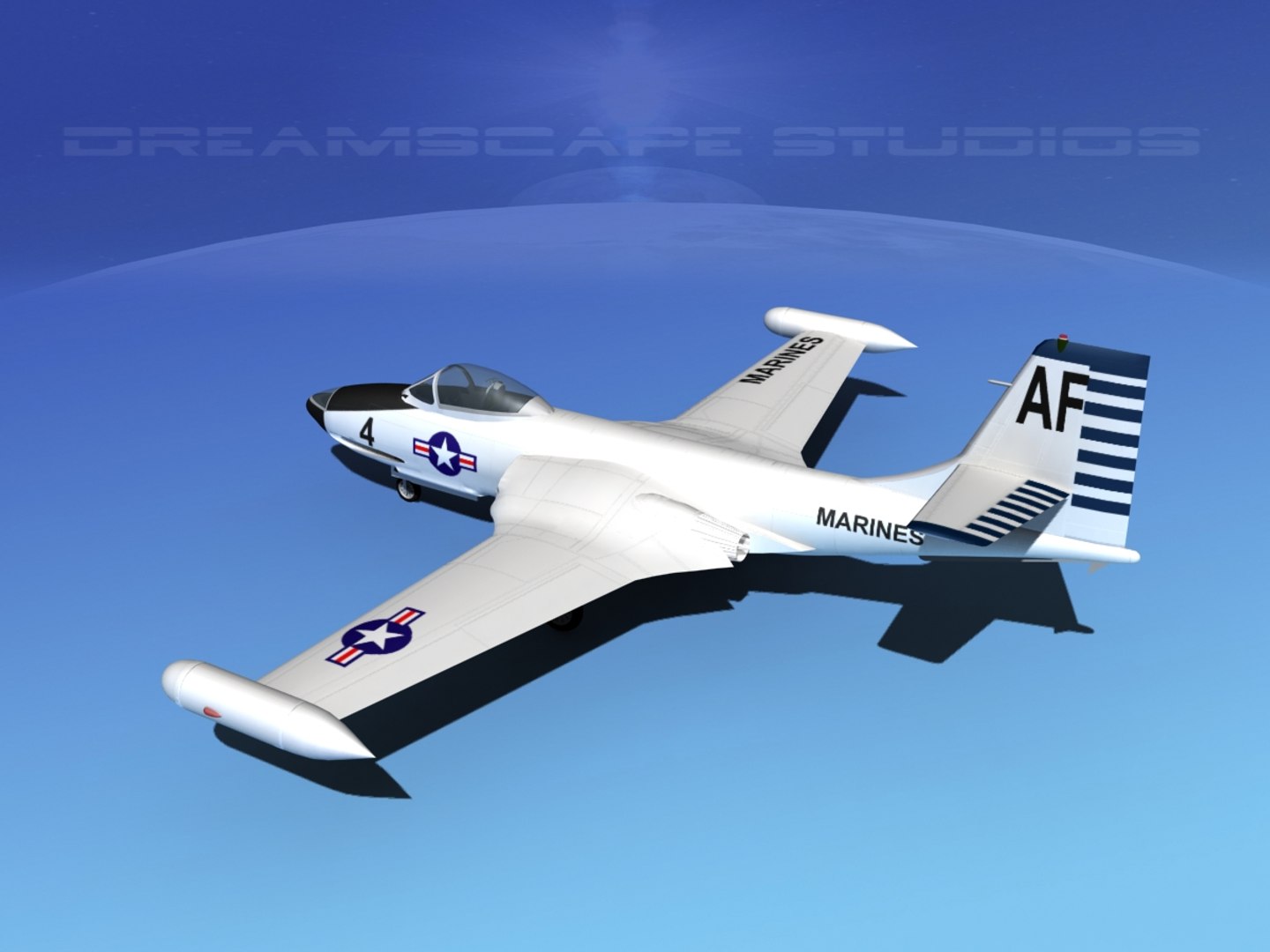 Korean F2h Banshee Jet Fighter 3d Lw
