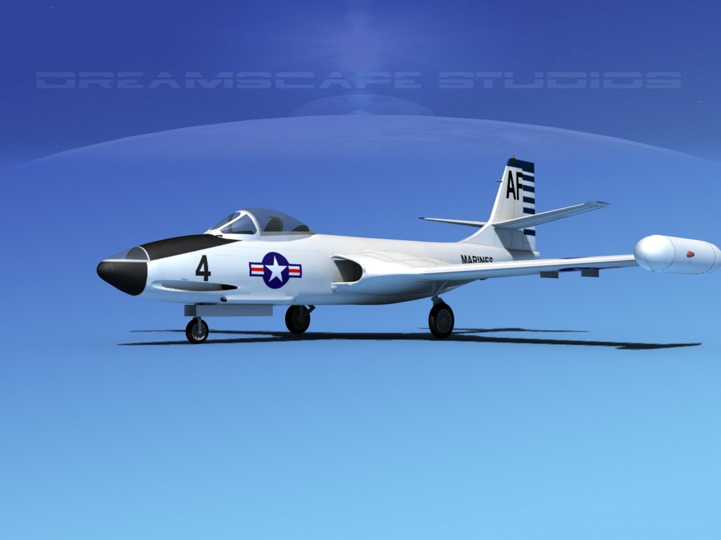 Korean F2h Banshee Jet Fighter 3d Lw