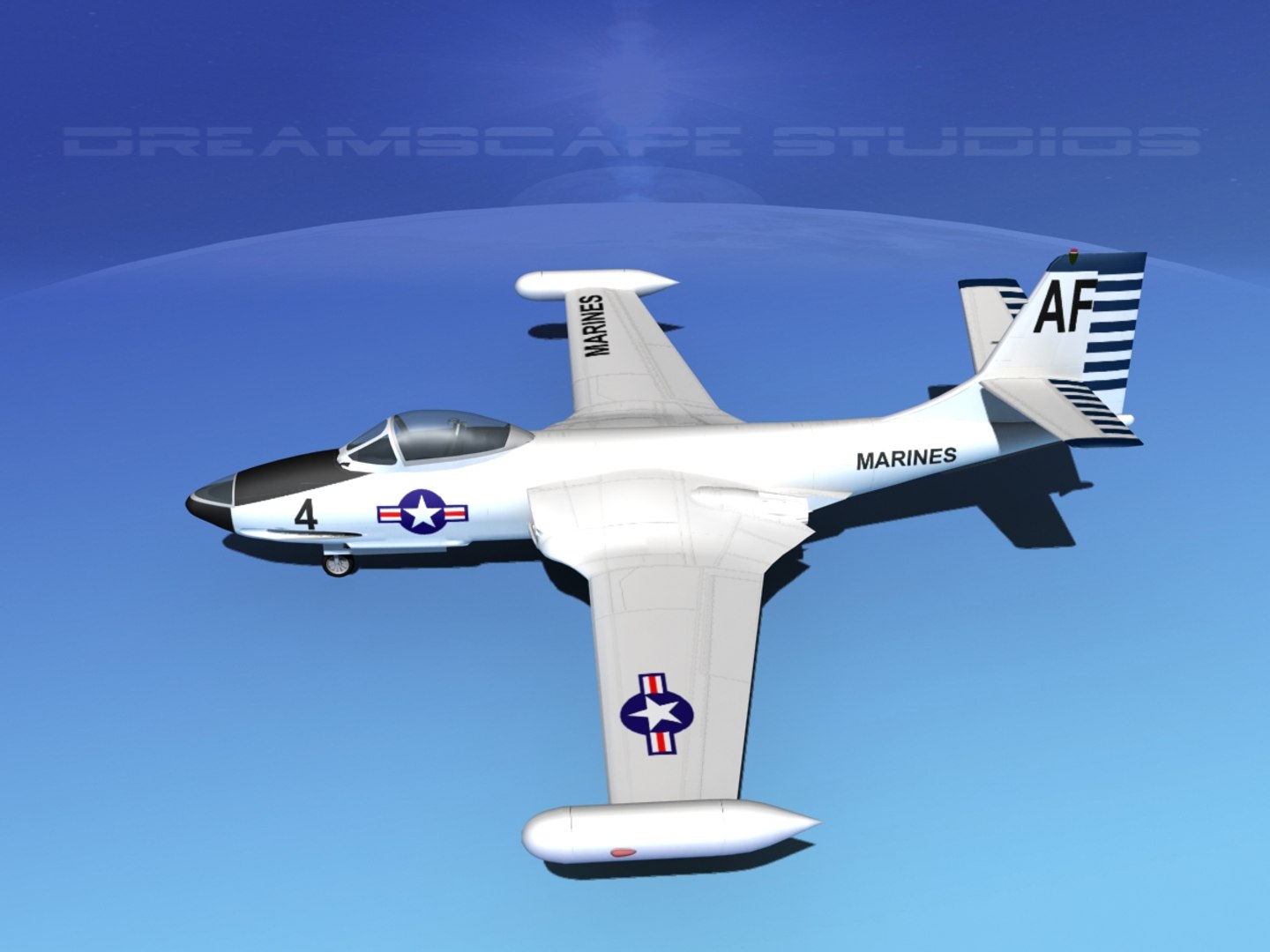 Korean F2h Banshee Jet Fighter 3d Lw