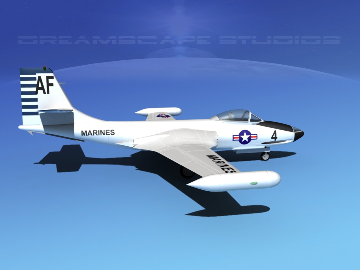 Korean F2h Banshee Jet Fighter 3d Lw
