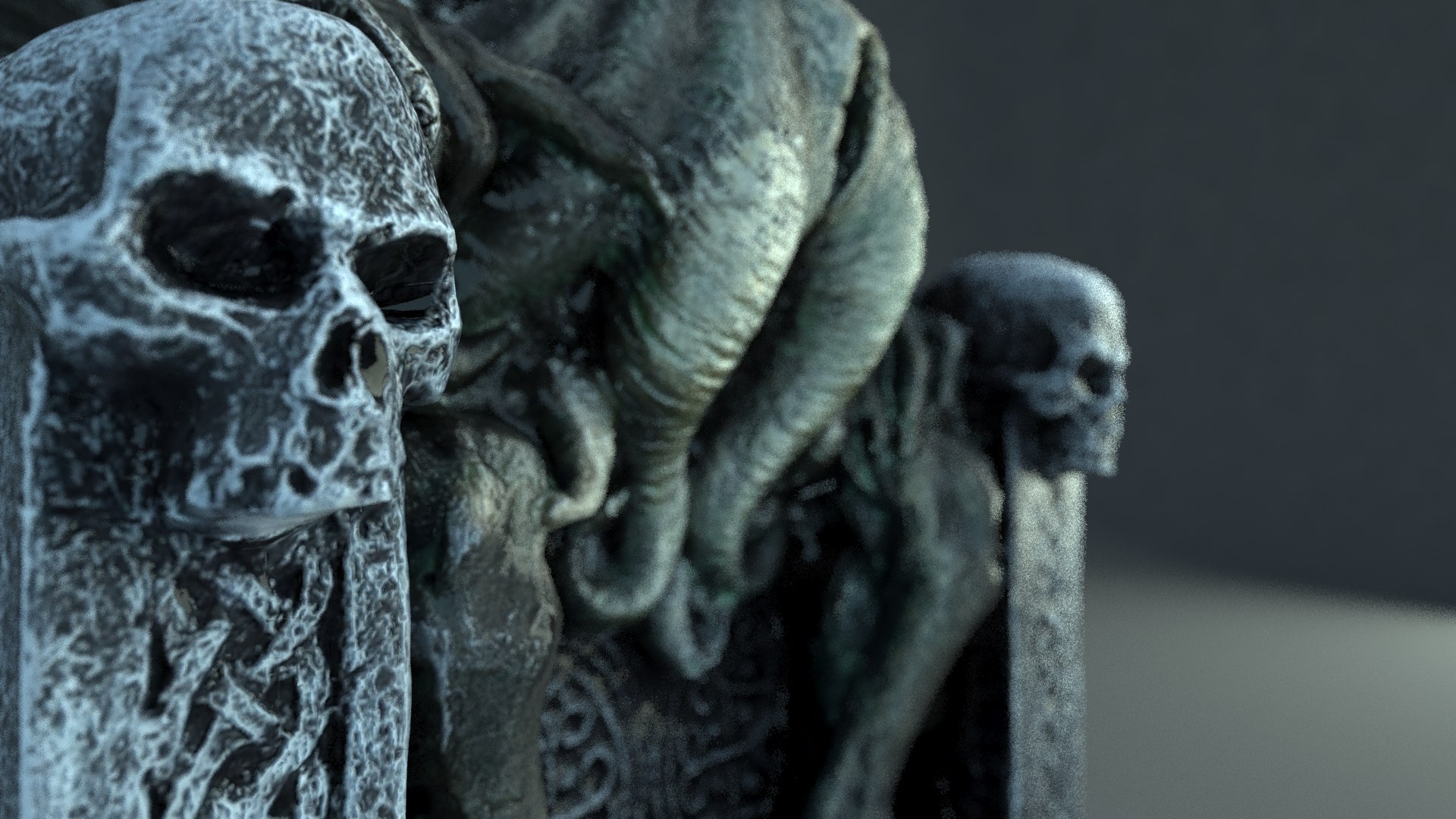 3D Cthulhu And Throne - TurboSquid 2030892