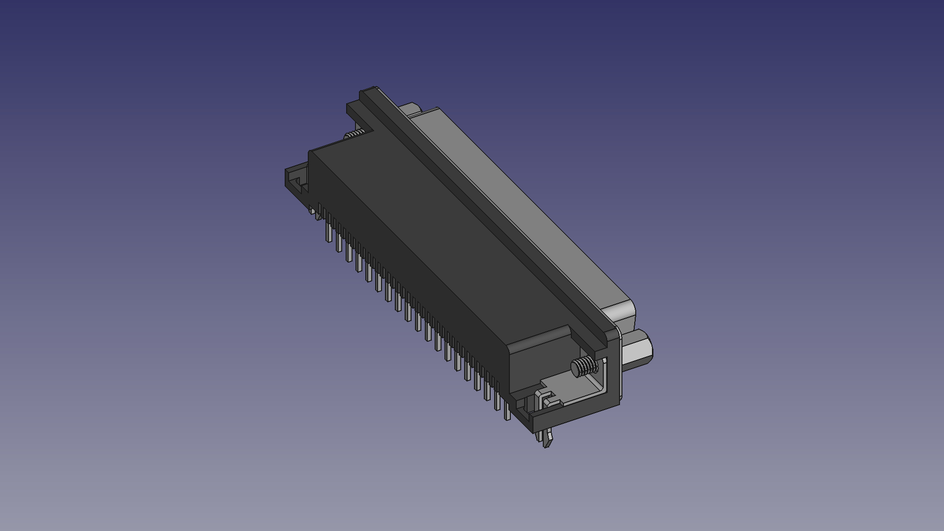 3D DB37 Male Connector Elbow Though Hole - TurboSquid 1995796