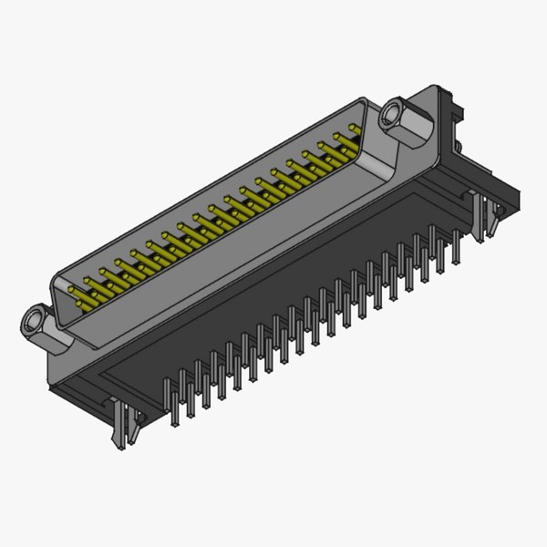 DB37公头弯头通孔连接器3D模型 - TurboSquid 1995796