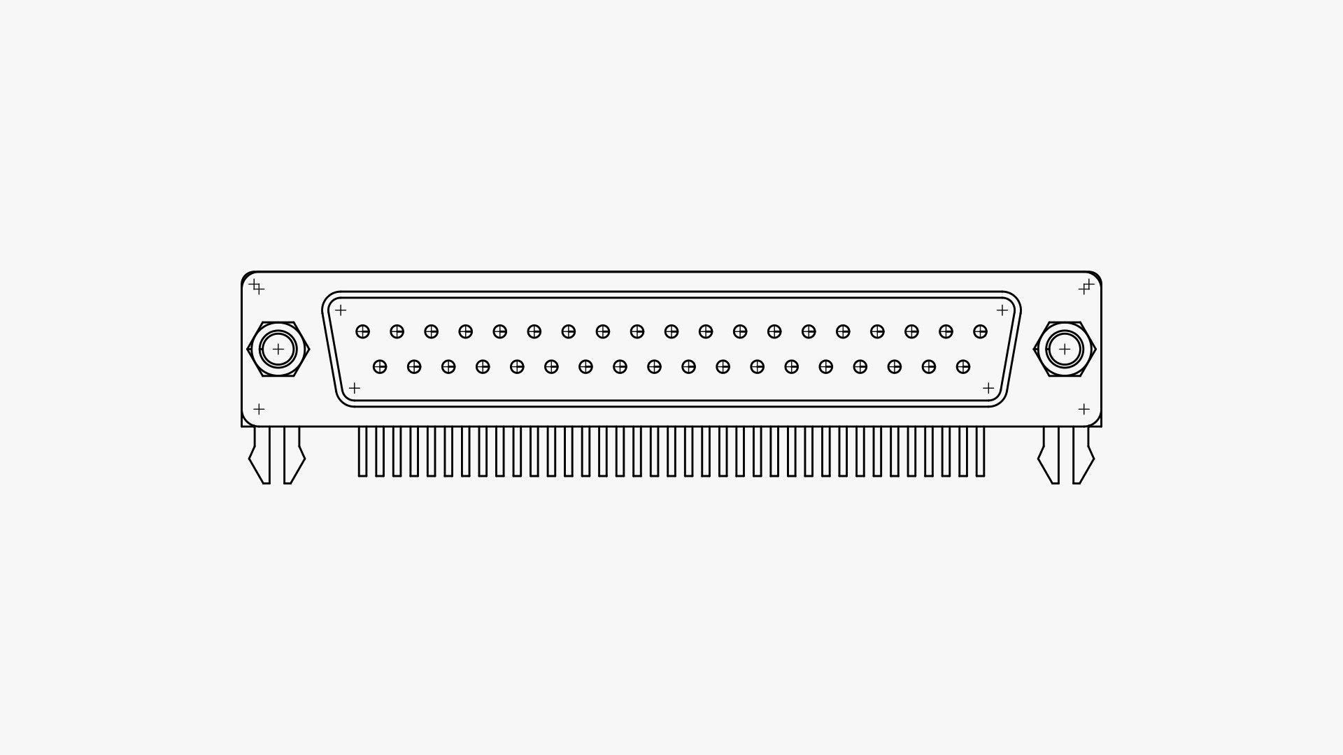 3D DB37 Male Connector Elbow Though Hole - TurboSquid 1995796