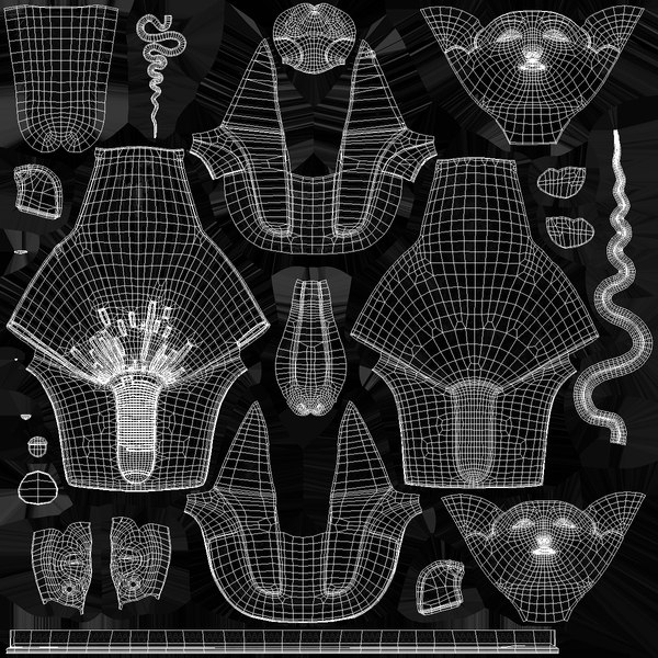 3D model gold mask tutankhamun - TurboSquid 1402542