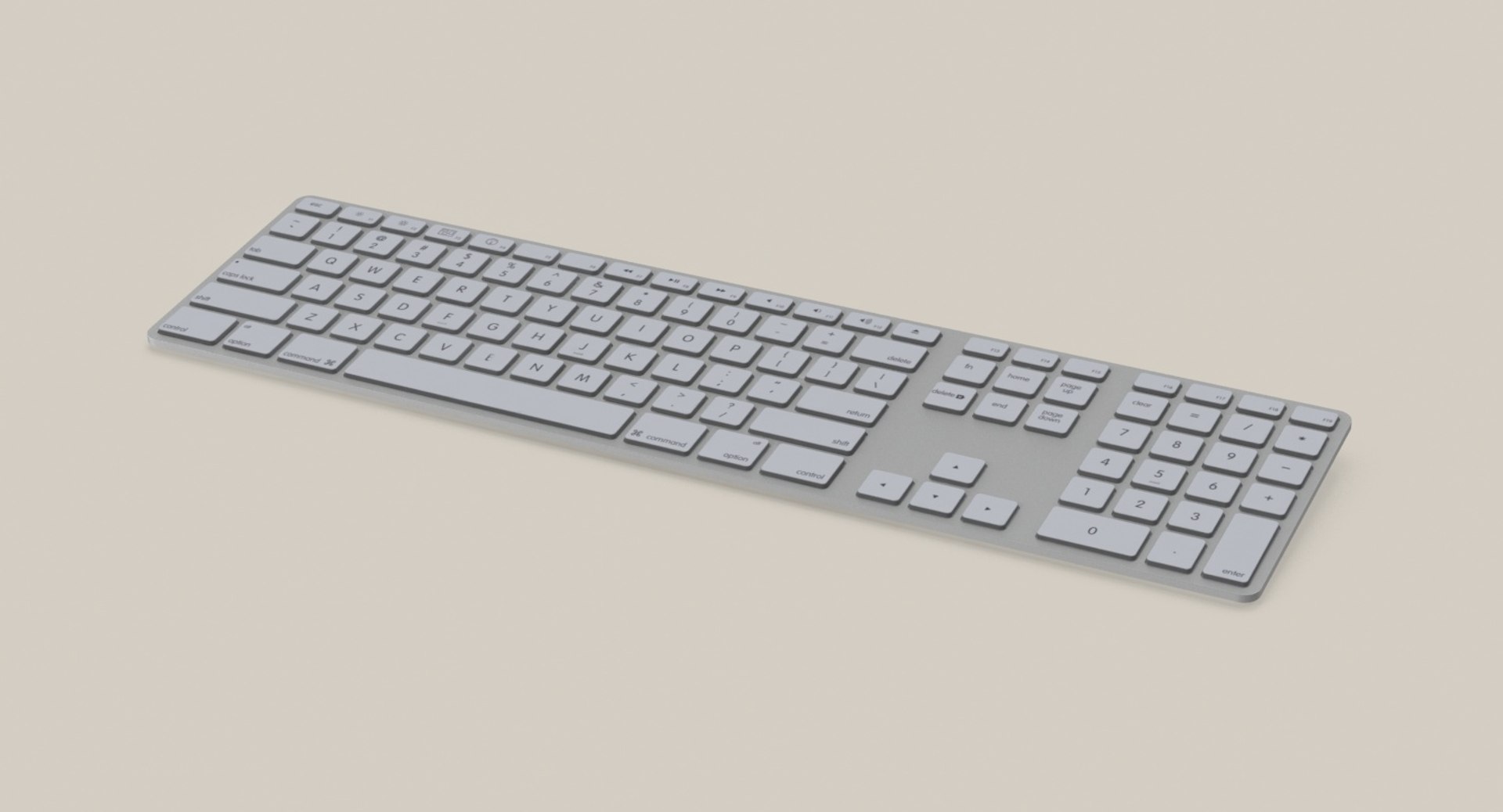 3d Model White Keyboard