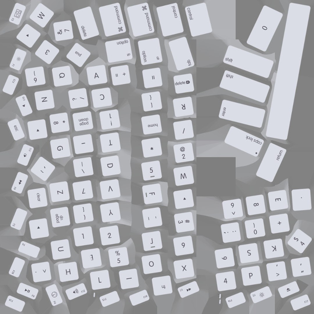 3d Model White Keyboard