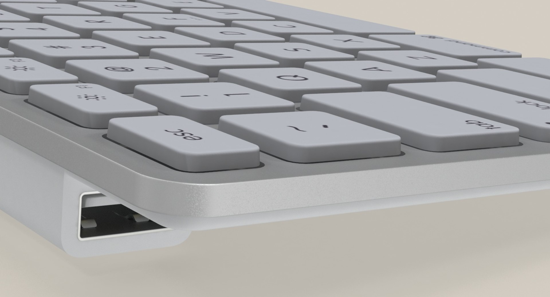 3d Model White Keyboard