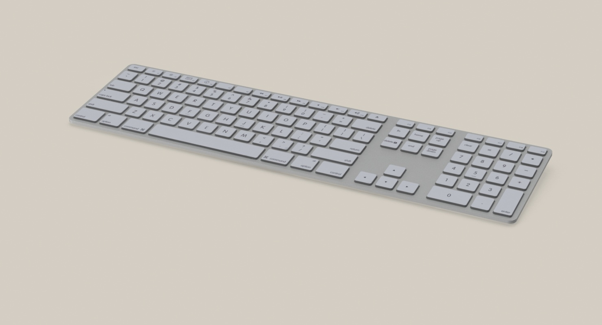 3d Model White Keyboard