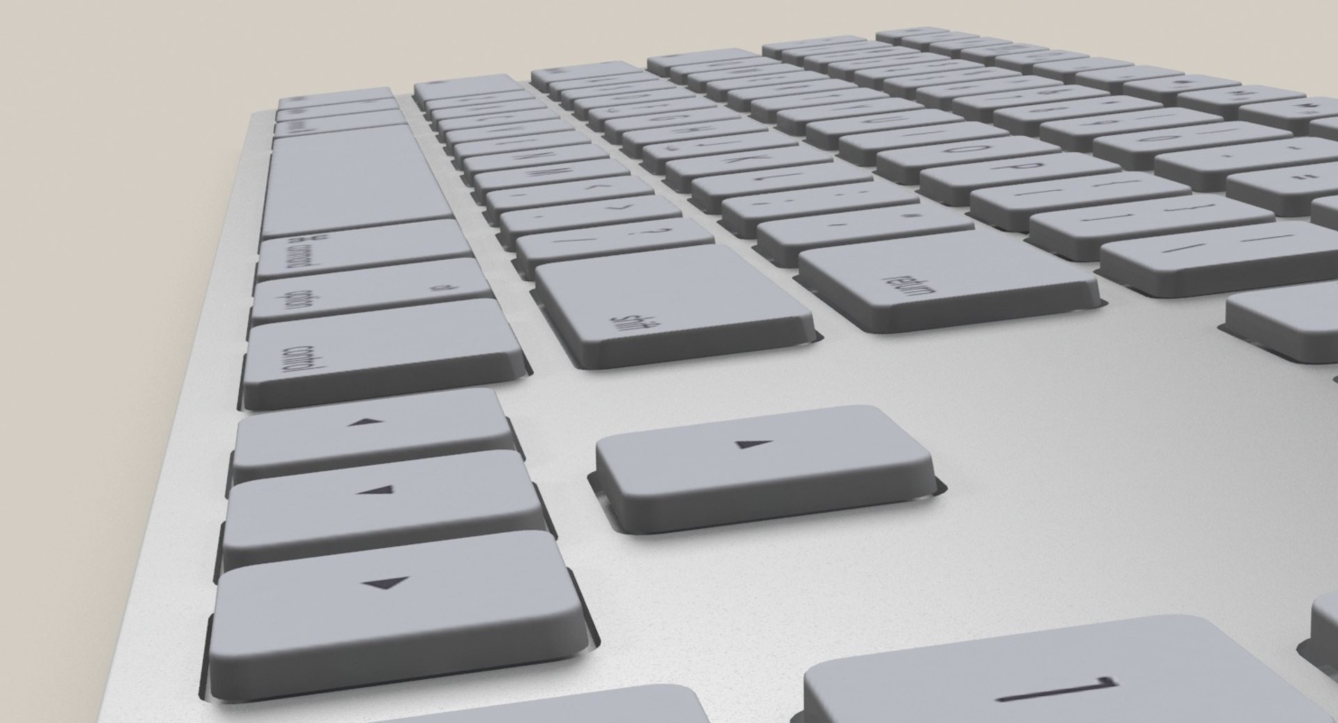 3d Model White Keyboard