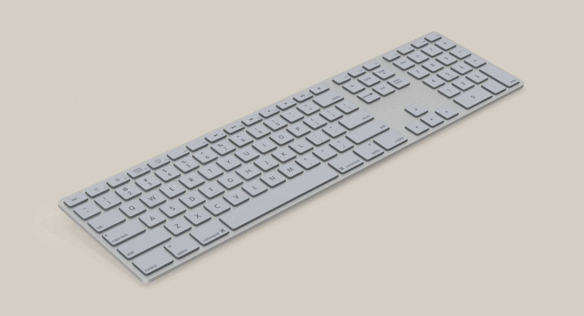 3d Model White Keyboard