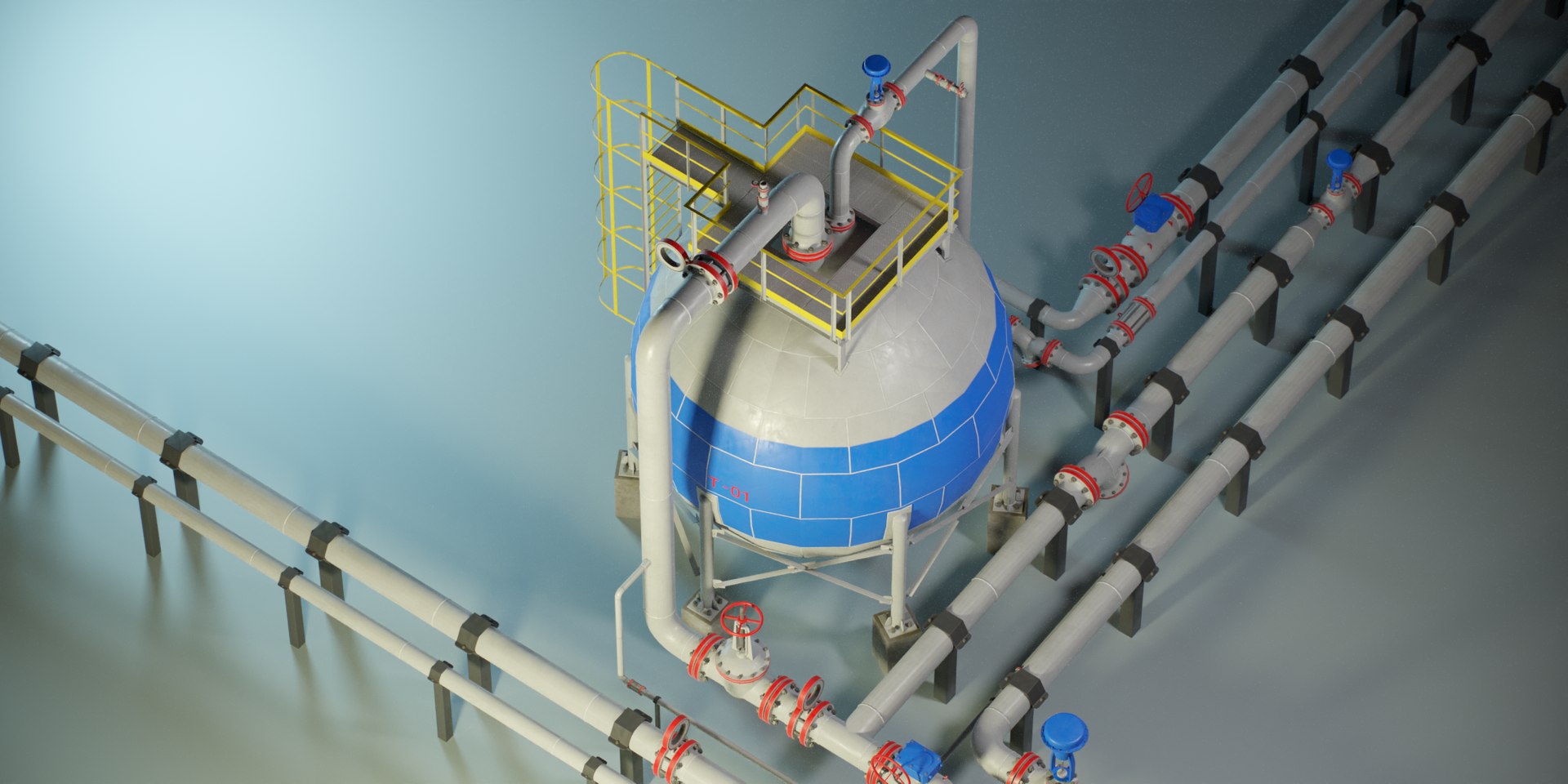 Pbr Industrial Spherical Tanks 3D Model - TurboSquid 1220362