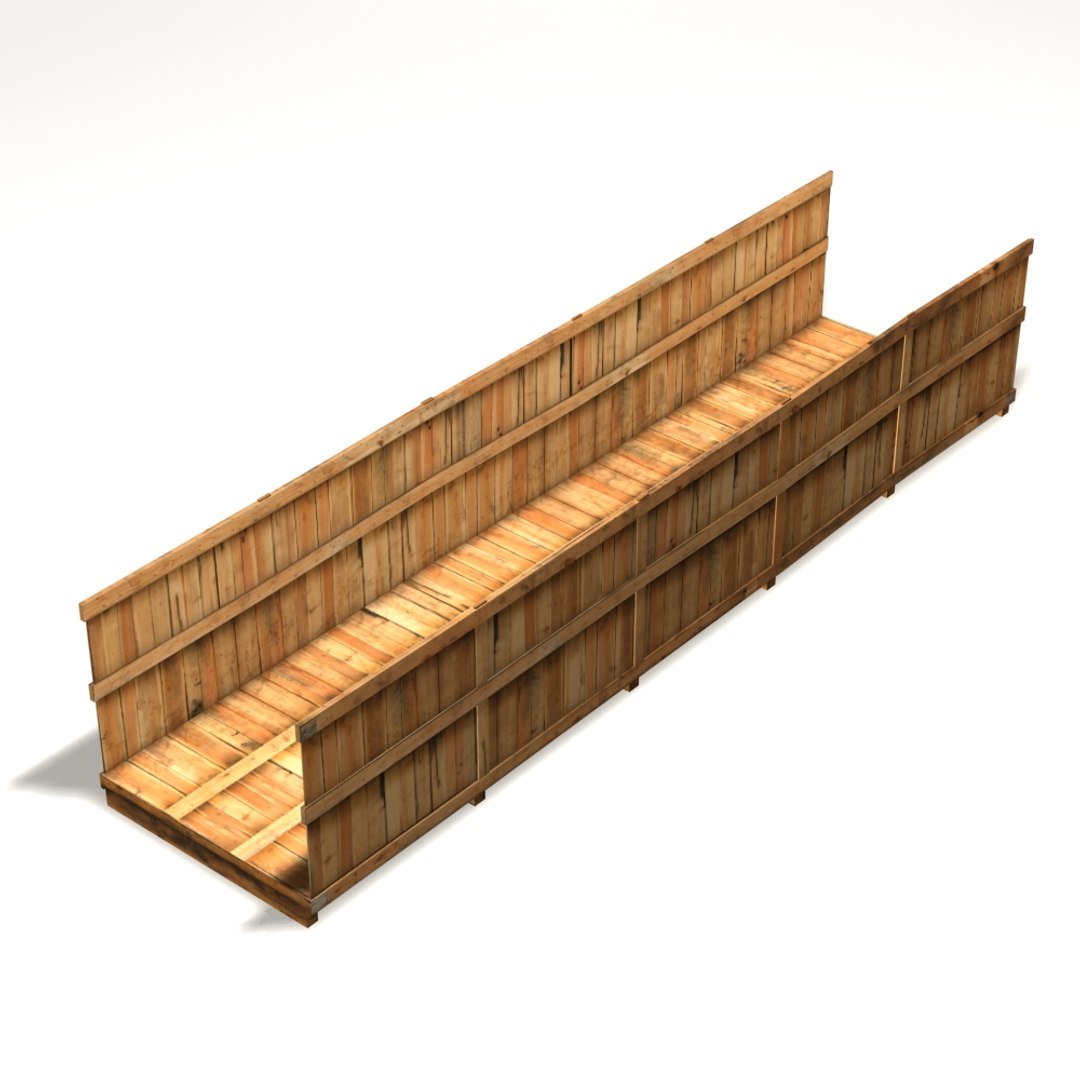3d Model Wooden Container Box