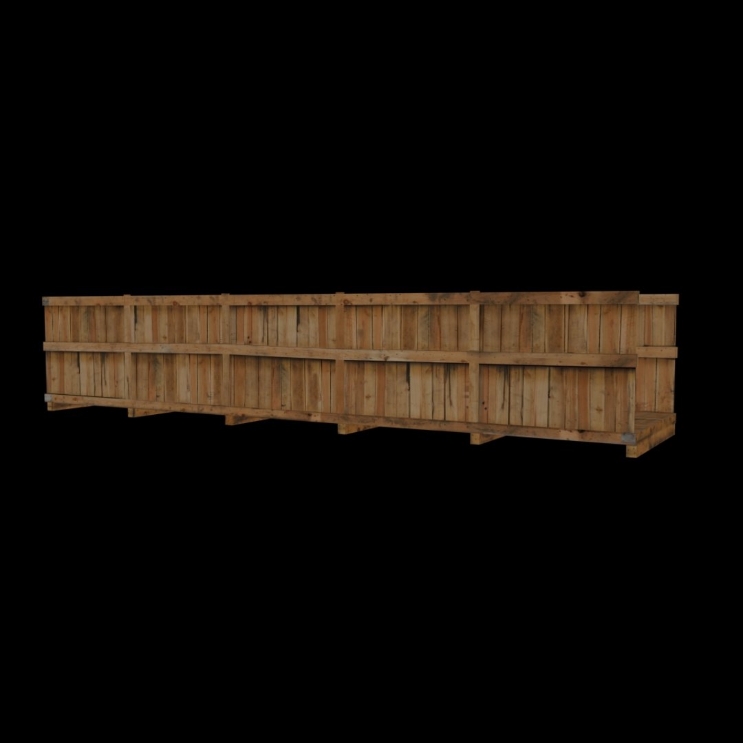 3d Model Wooden Container Box
