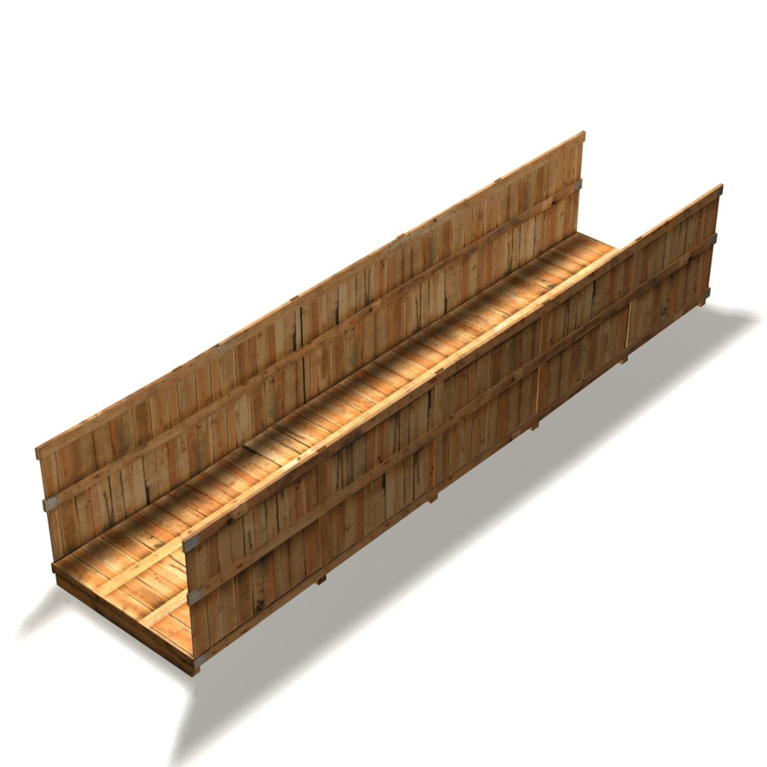 3d Model Wooden Container Box