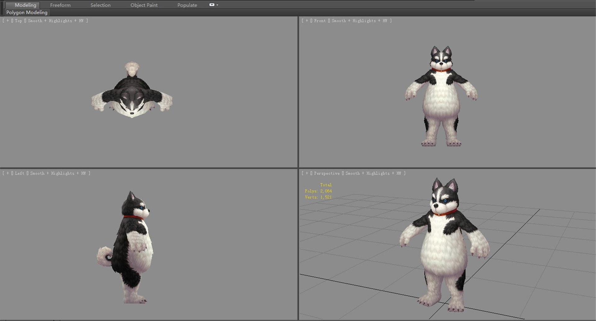 3D Cartoon Husky Character - Dog Model - TurboSquid 2108245