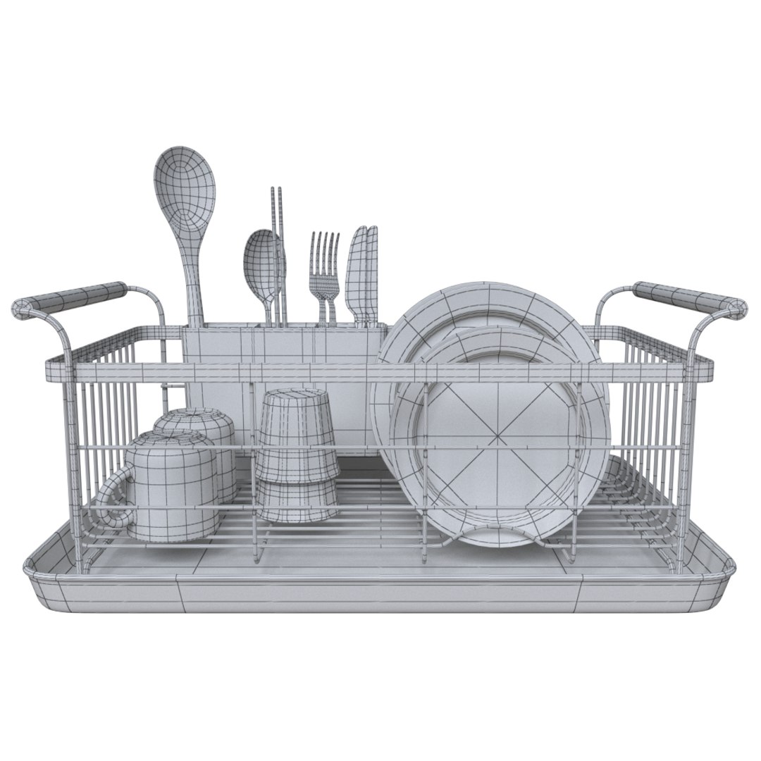 3D Dish Rack Model - TurboSquid 1251520