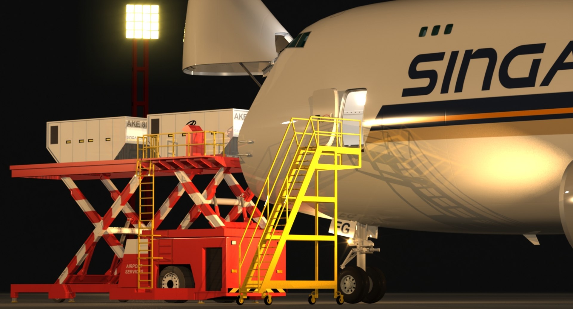 Scene Loading Operation Boeing 747-400 Max