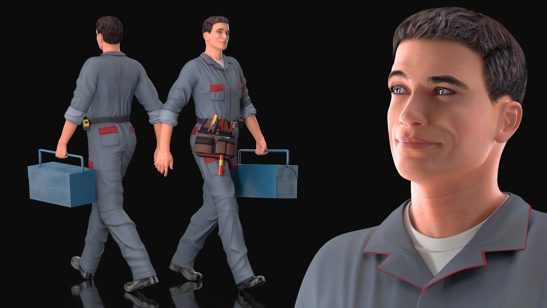 3D Locksmith Walking Pose - TurboSquid 1609728