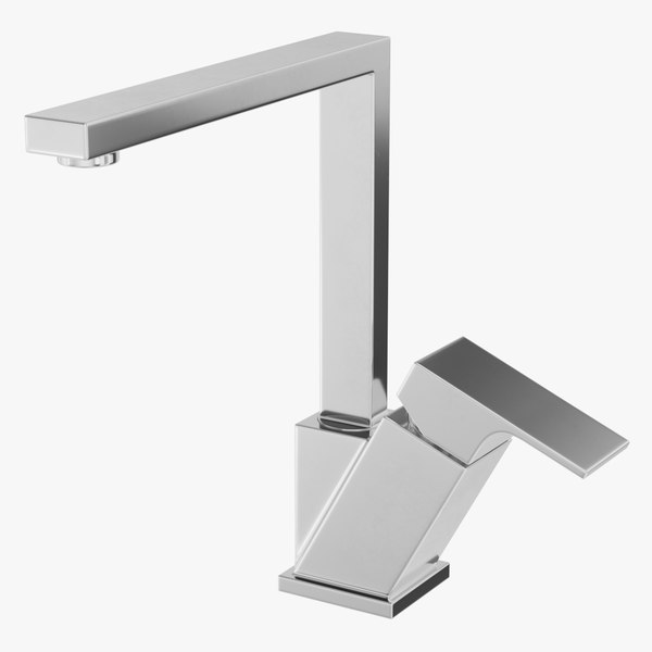 Angular Single Lever Kitchen Mixer Tap Chrome 3D model - TurboSquid 1726000