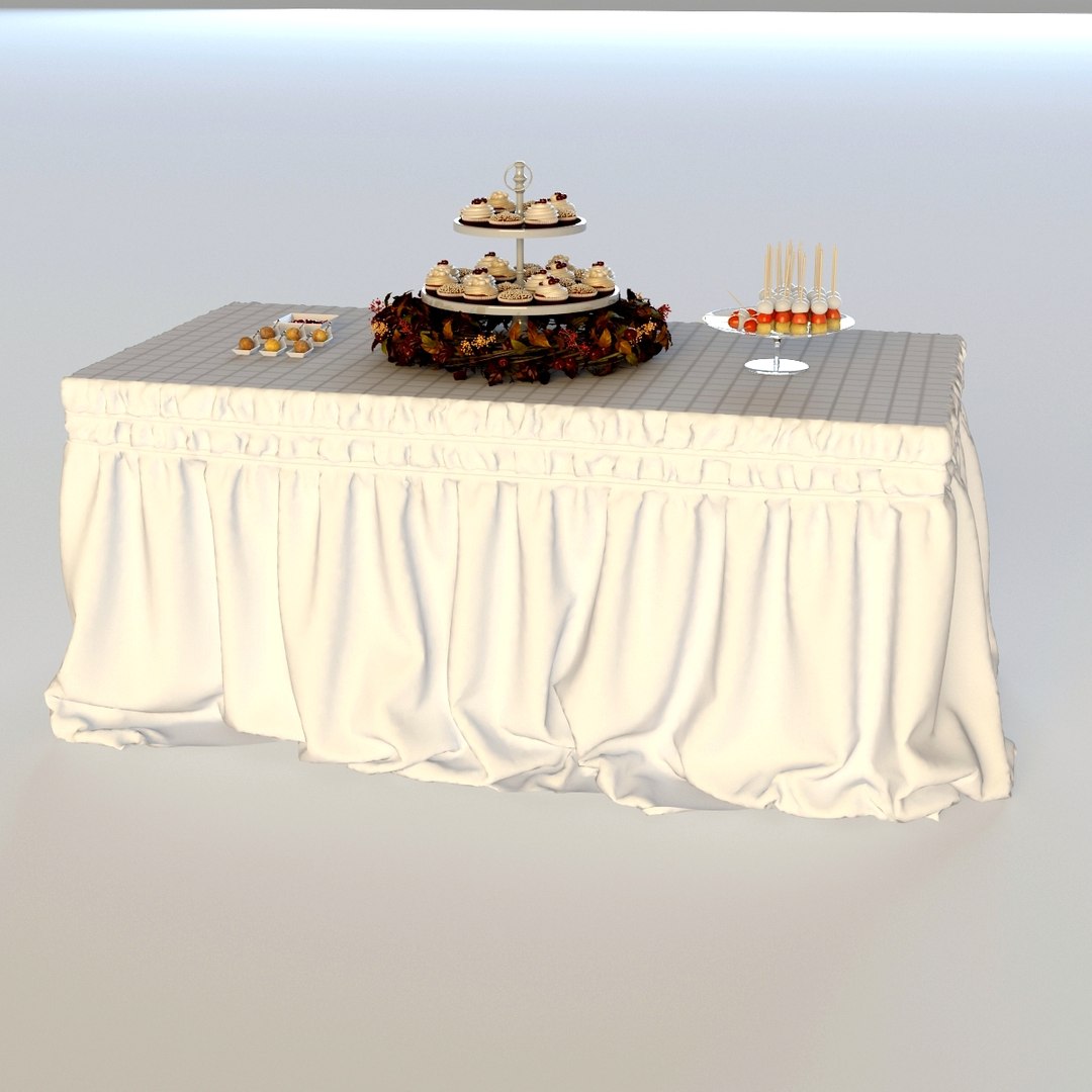 3d Model Drapery Standing Buffet Table