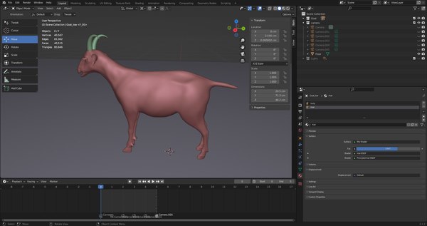 modèle 3D de Chèvre 3D 04 Rigged dans Blender - TurboSquid 2010365