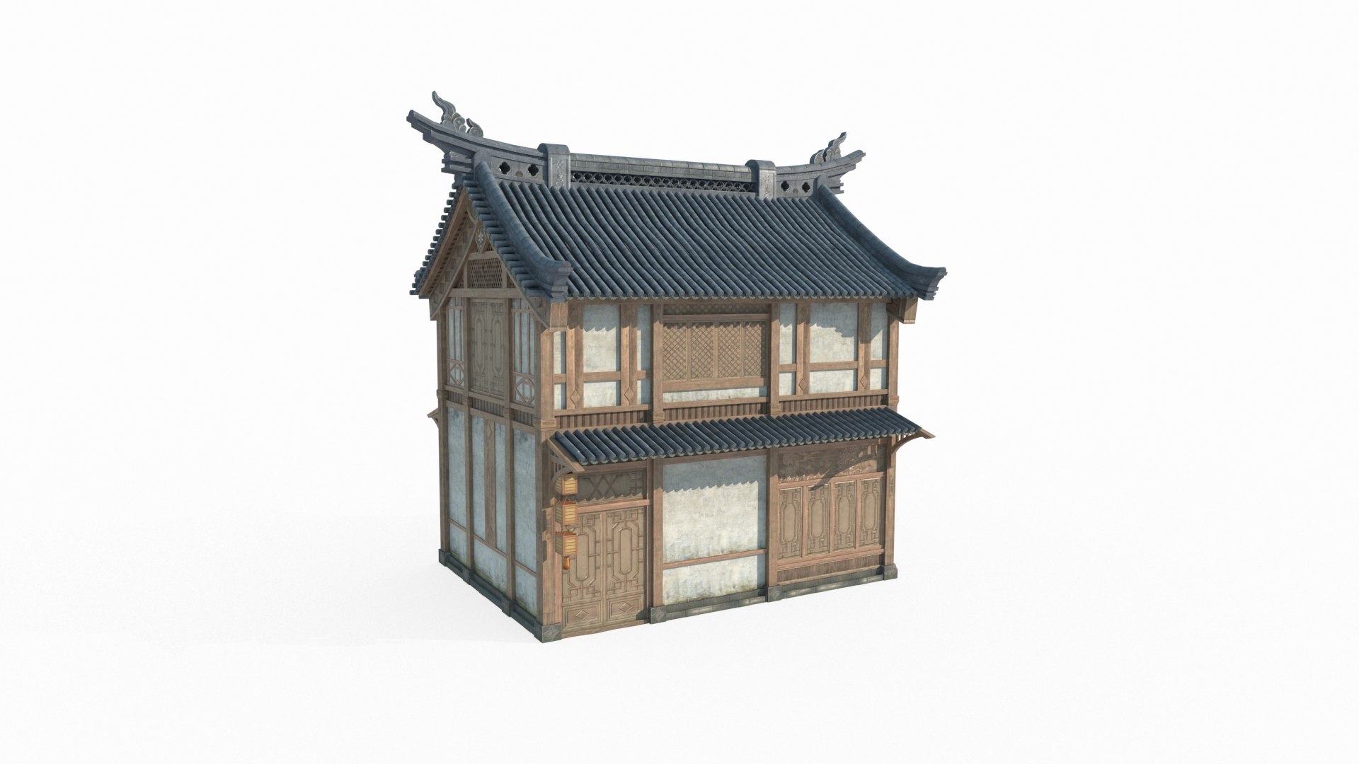 3D Asian Ancient Architecture Bookstore - TurboSquid 2109442