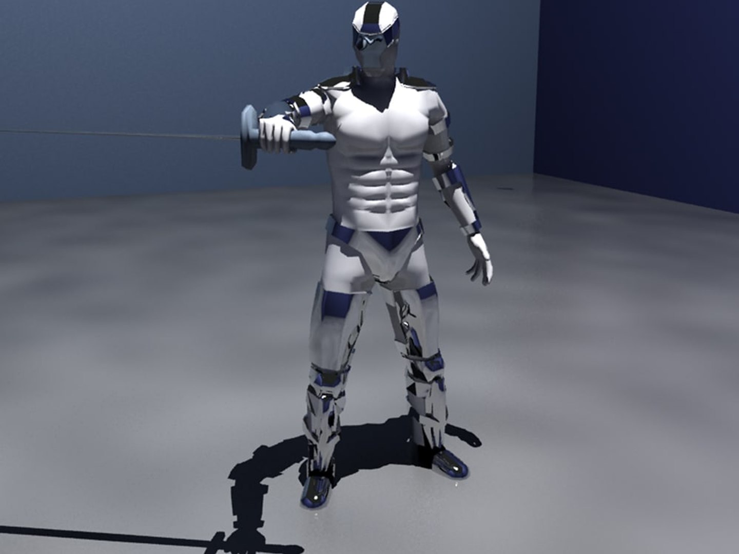 3d model cyborg ninja character