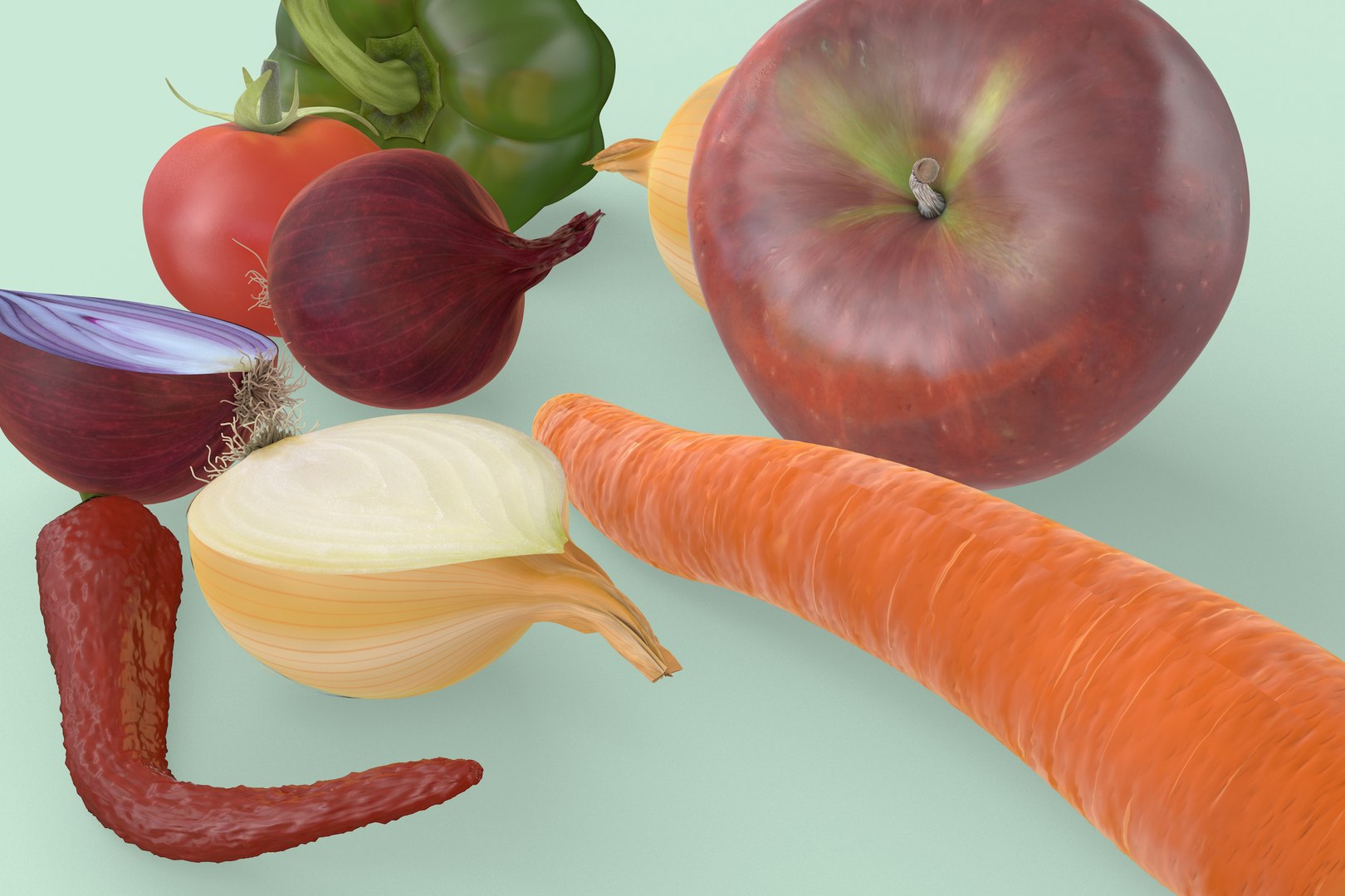 Vegetables Set 3D - TurboSquid 2171096