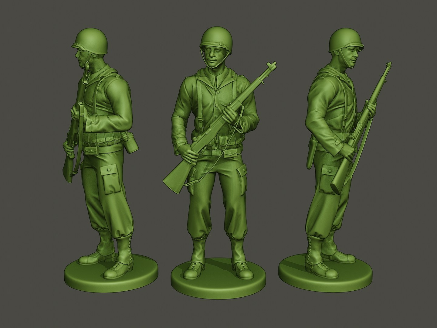 3D american soldier ww2 standguard - TurboSquid 1401647
