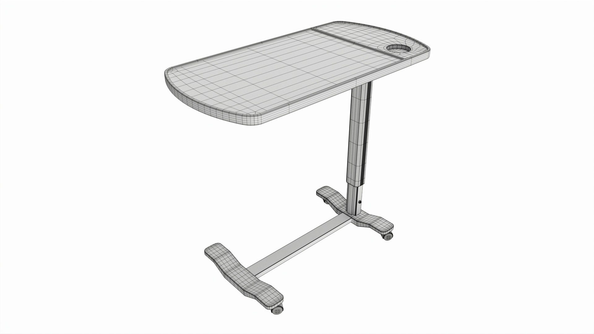 Medical Mobile Food Over Bed Table 3D - TurboSquid 2224849
