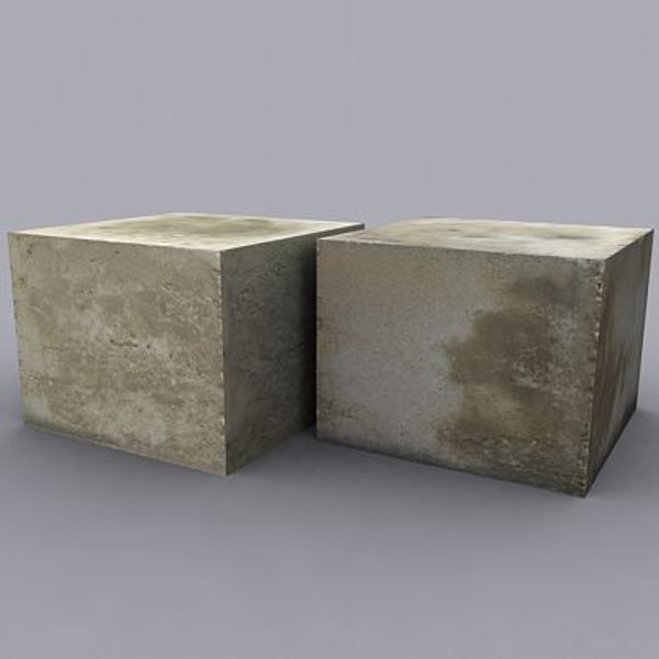 3d weathered concrete block model
