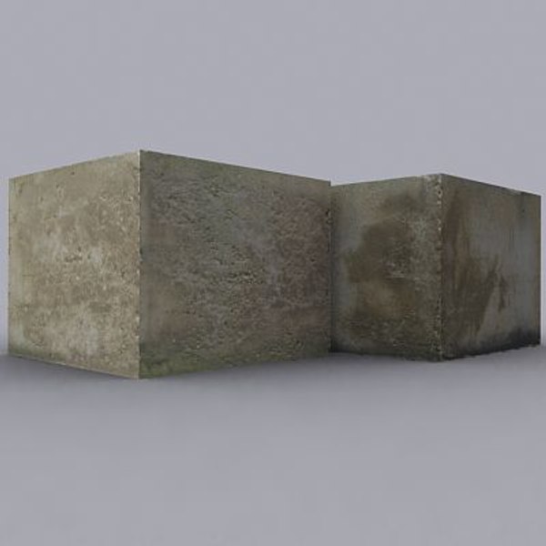 3d weathered concrete block model