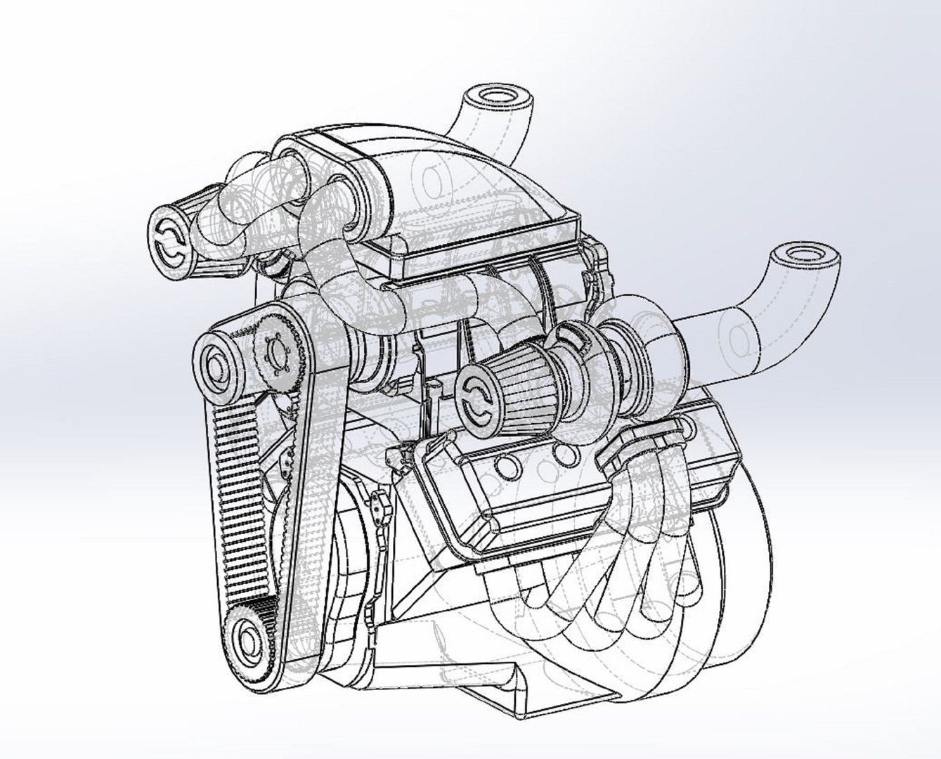 Diecast Twin Turbo Supercharged V8 Engine Version 3 Scale 1 To 25 3D ...