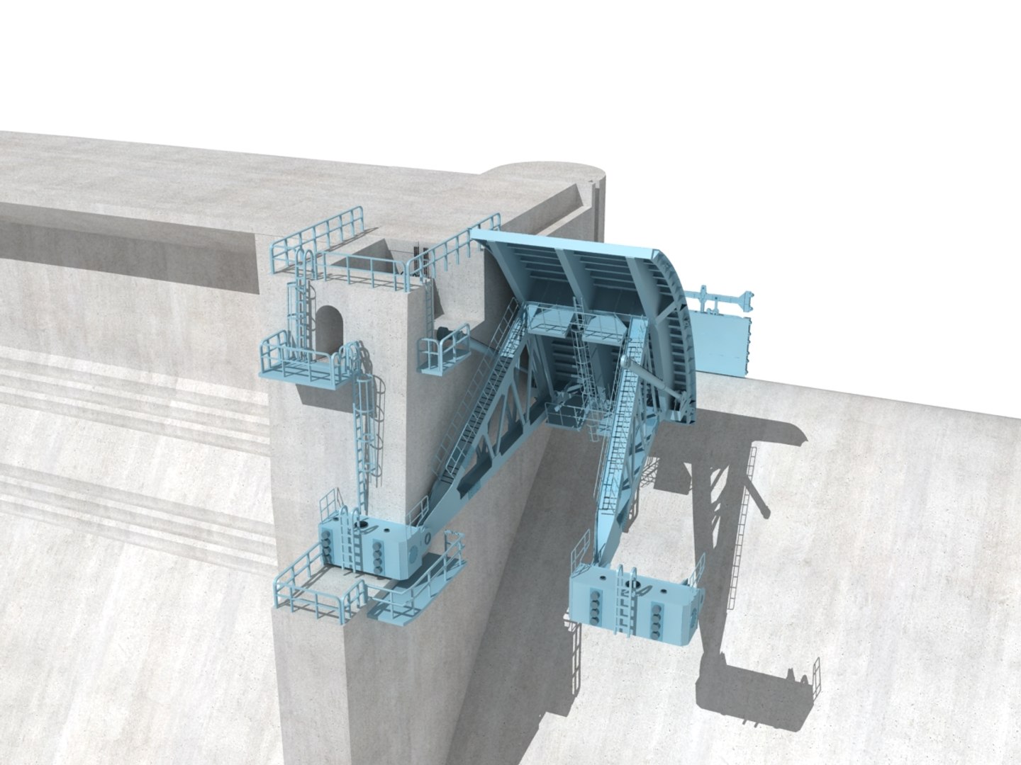 Dam Sluice Gate 3D Model - TurboSquid 1649429