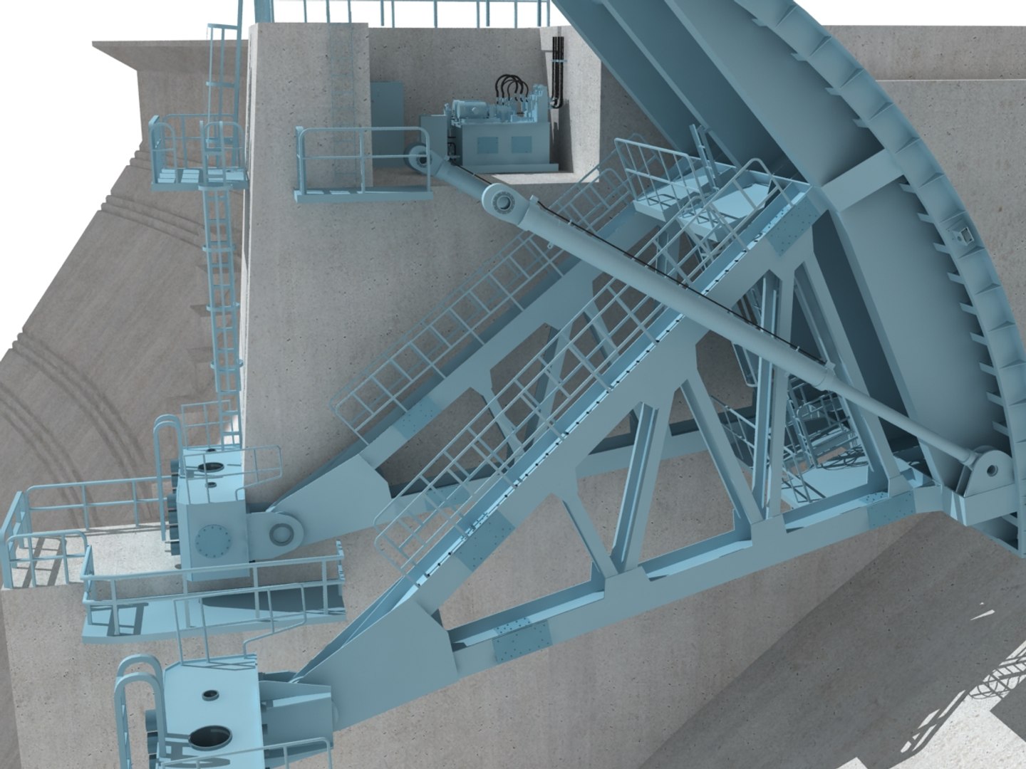 Dam Sluice Gate 3D Model - TurboSquid 1649429