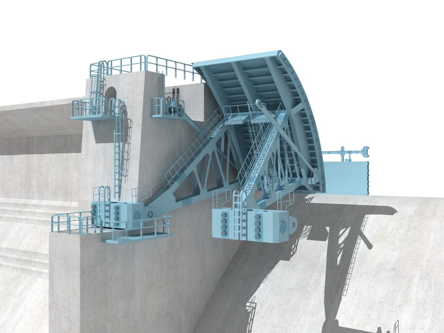 Dam Sluice Gate 3D Model - TurboSquid 1649429