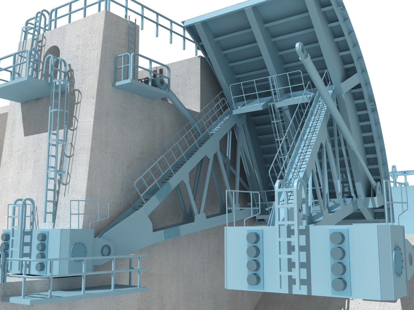 Dam Sluice Gate 3D Model - TurboSquid 1649429
