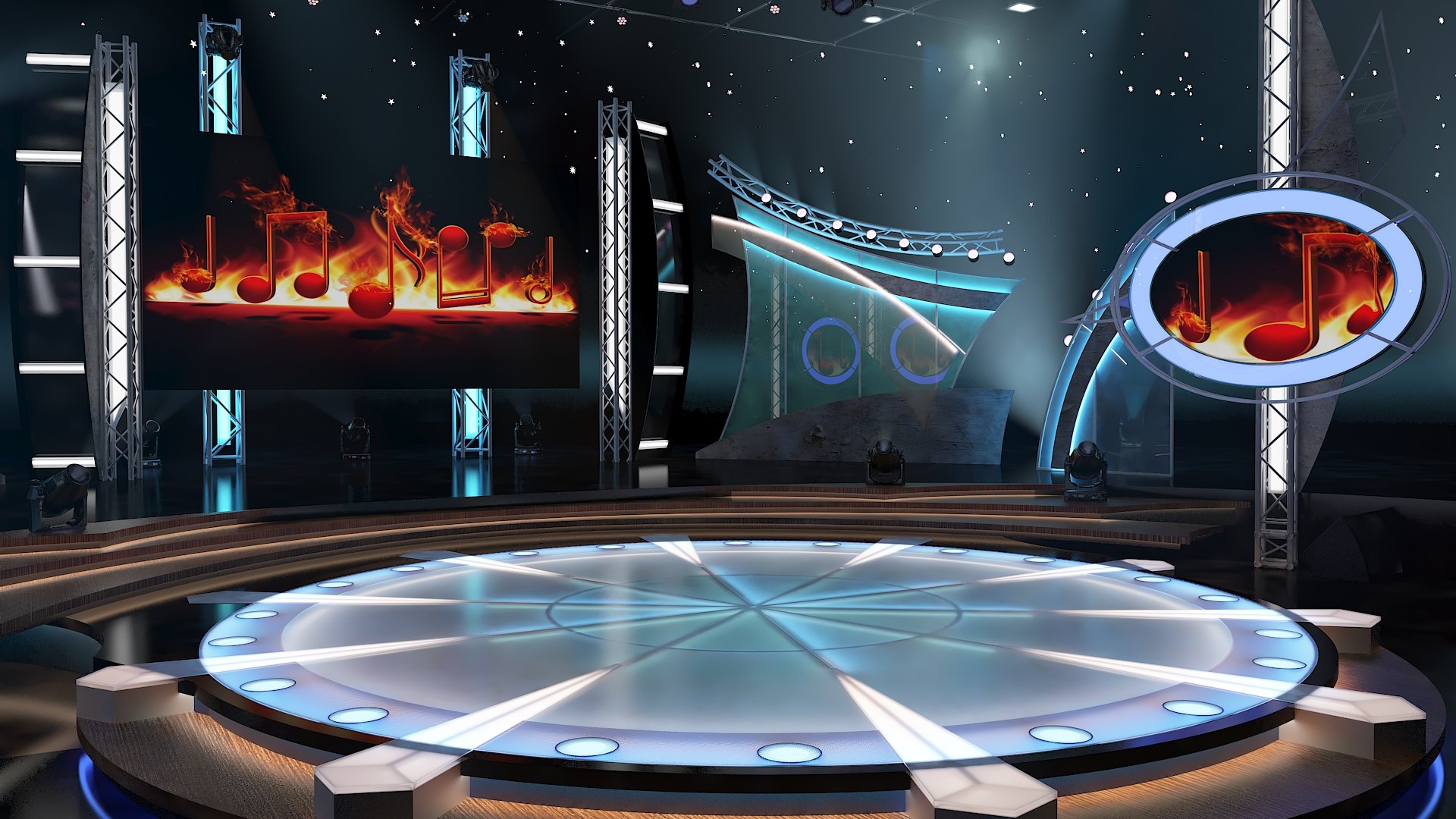 TV Studio Entertainment Set 5 3D - TurboSquid 1756329