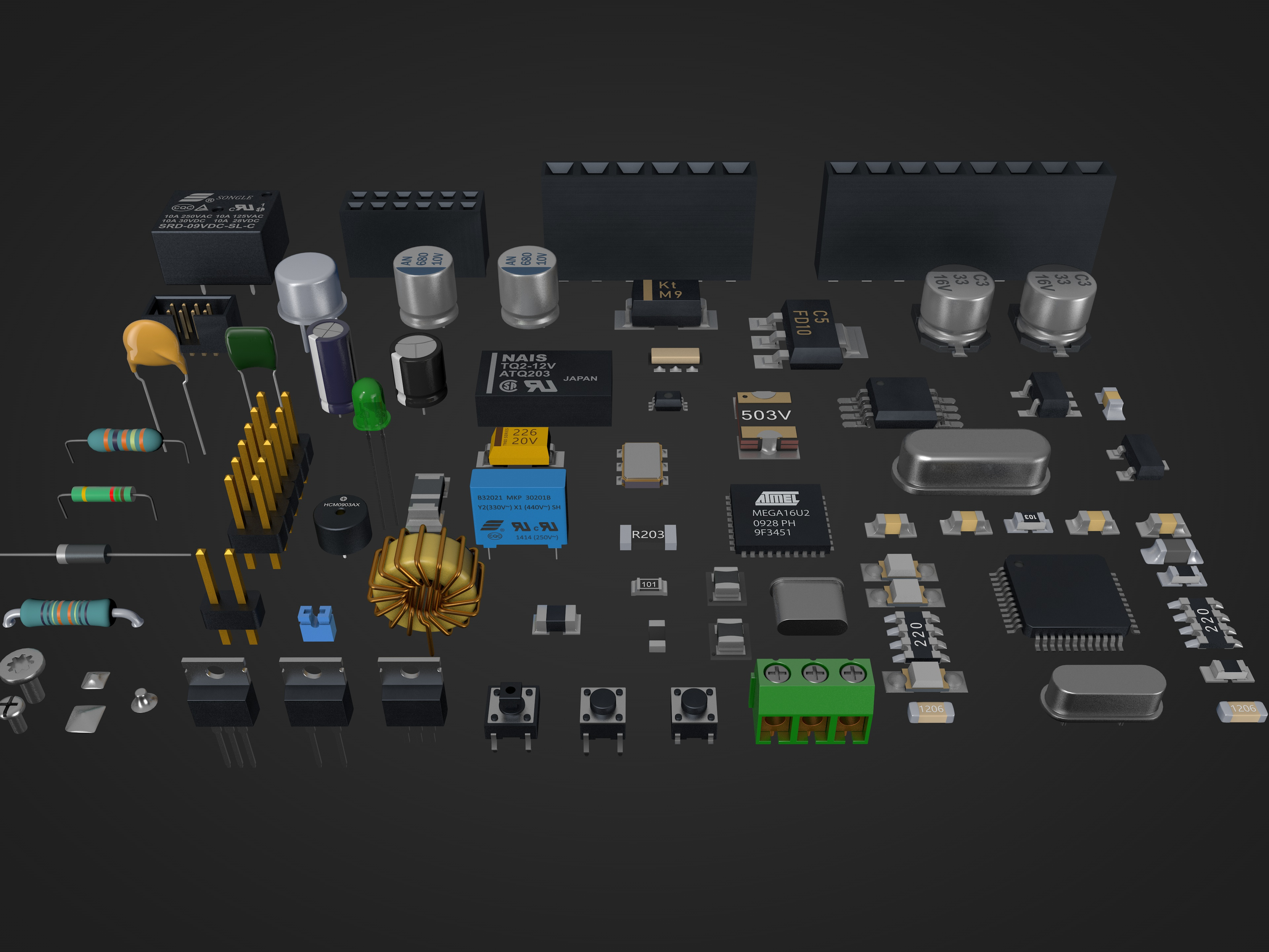 电路板用电子元件3D模型 - TurboSquid 1323118