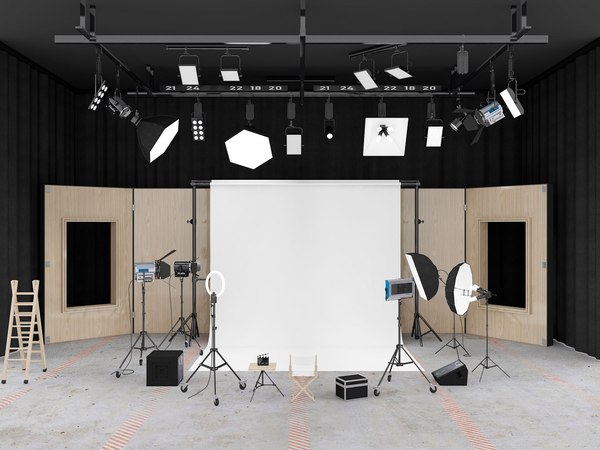 3D photo studio white backdrop model - TurboSquid 1361386